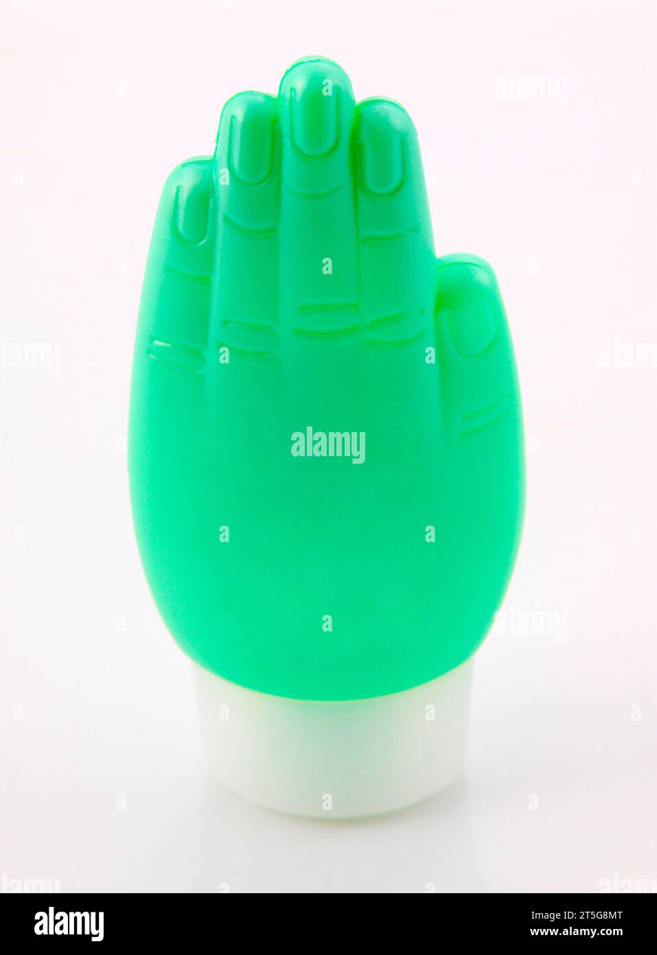 Green plastic container on white background, closeup of photo Stock ...