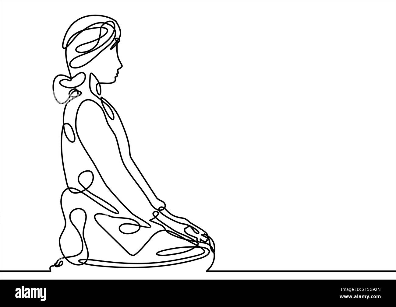 woman meditating - continuous line drawing Stock Vector Image & Art - Alamy