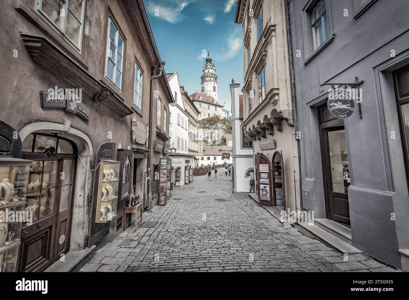 Old Street with late-gothic and renaissance buildings Stock Photo - Alamy