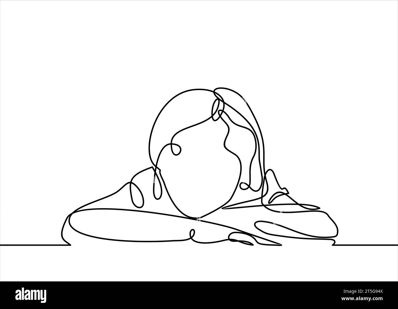 Thinking girl -continuous line drawing Stock Vector Image & Art - Alamy