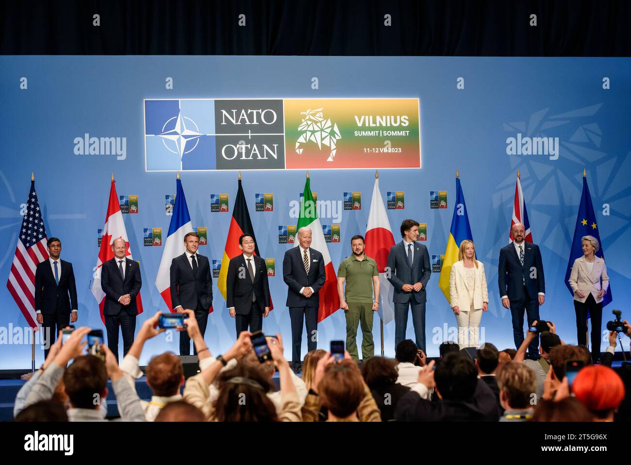 VILNIUS, LITHUANIA. 12th July 2023. G7 leaders event to announce a Joint Declaration of Support ...