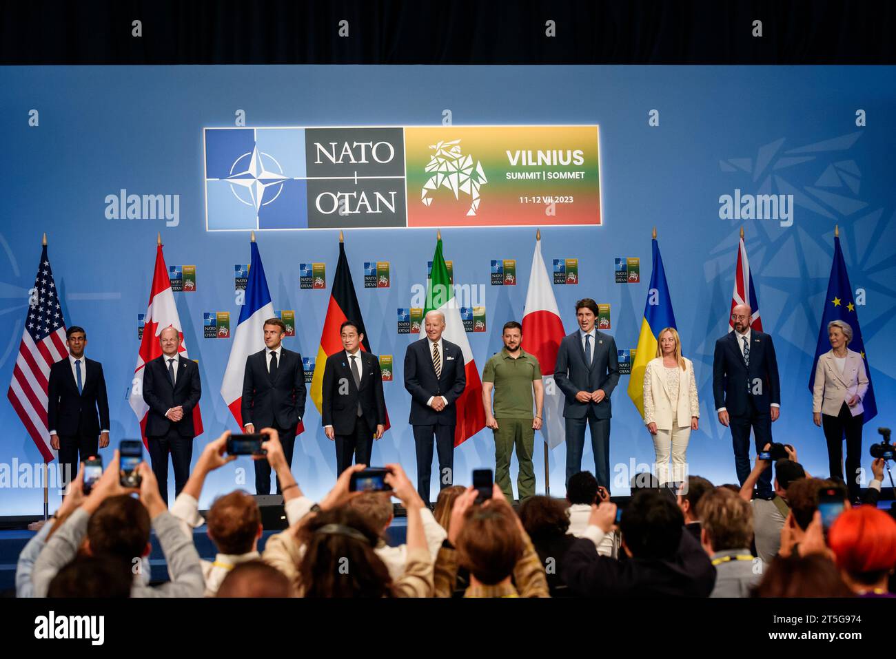 VILNIUS, LITHUANIA. 12th July 2023. G7 leaders event to announce a Joint Declaration of Support ...