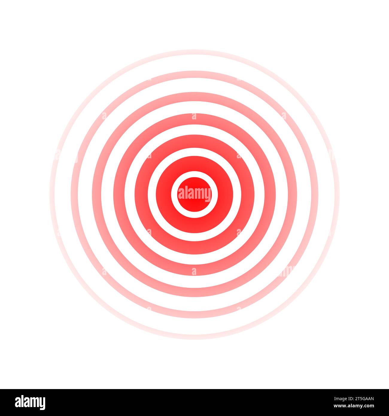 Circle wave. Sound icon. Red effect pulse isolated on white background ...