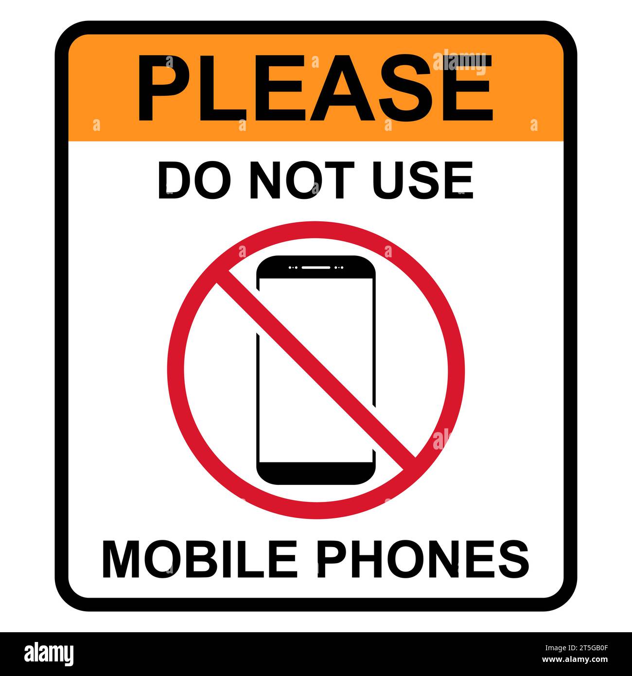 Mobile forbidden icon, no use phone sign, ban smartphone label vector ...