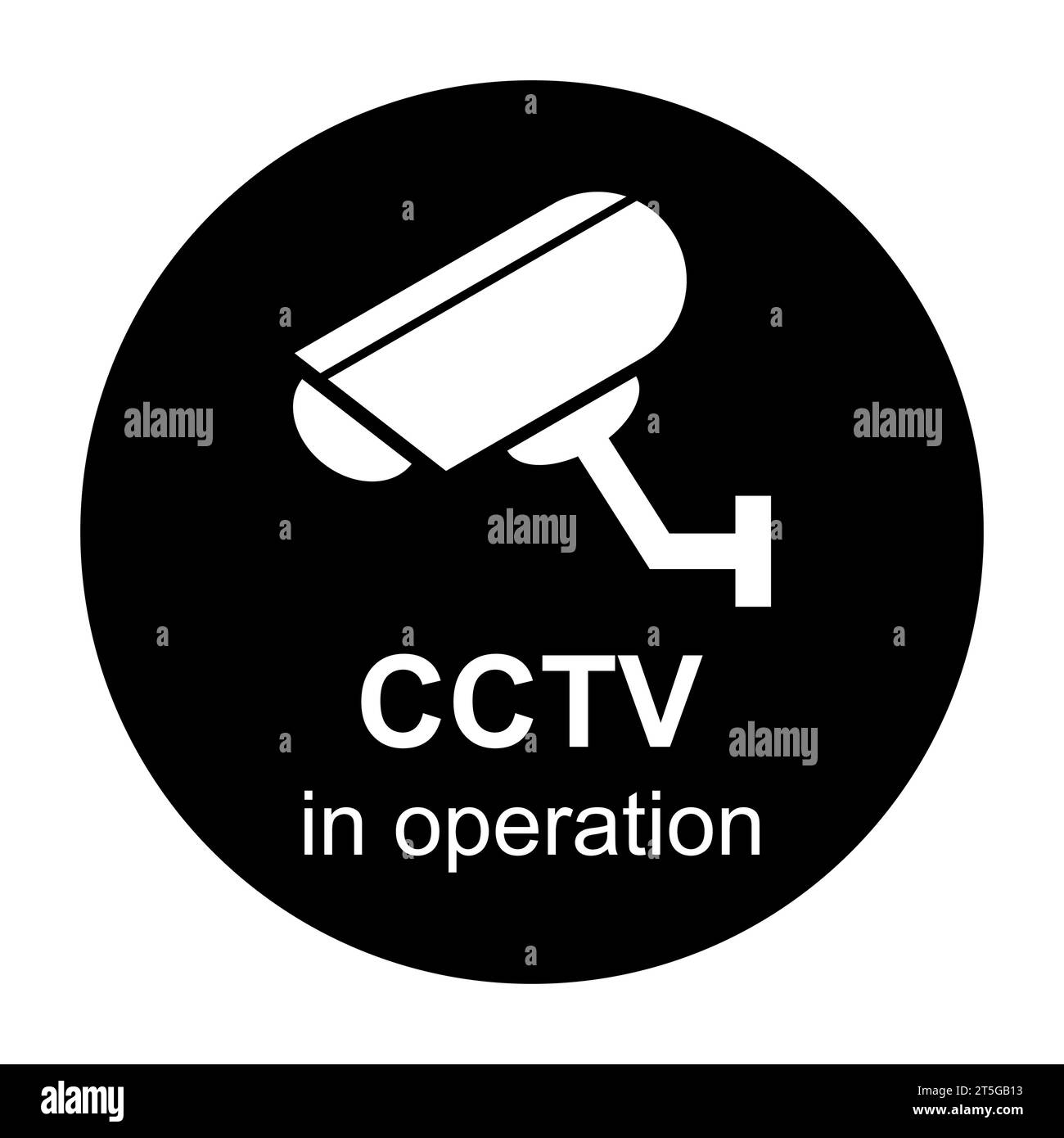 Closed circuit television camera icon, CCTV video protection alert ...
