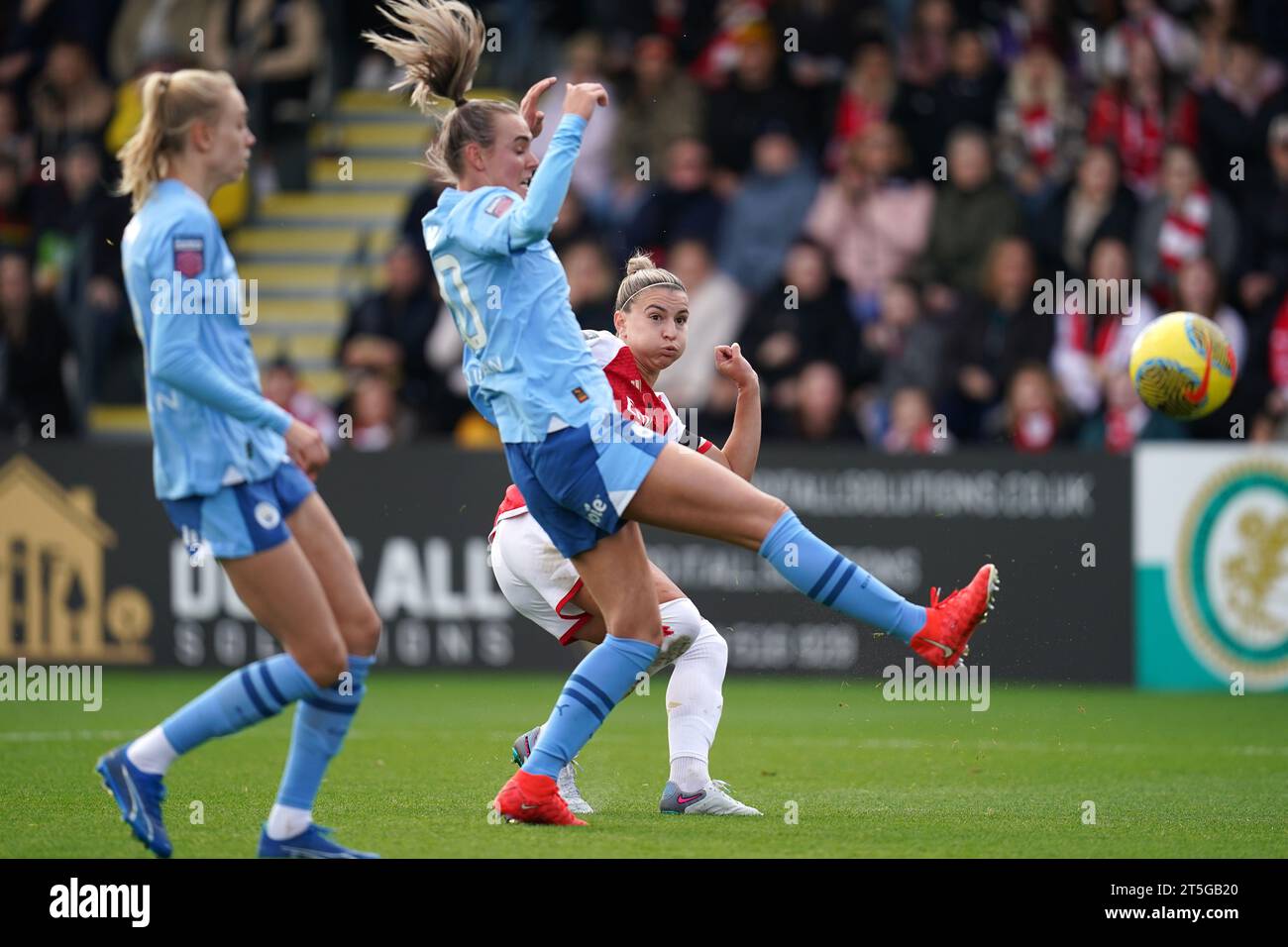 Arsenal's Steph Catley scores their side's first goal of the game ...