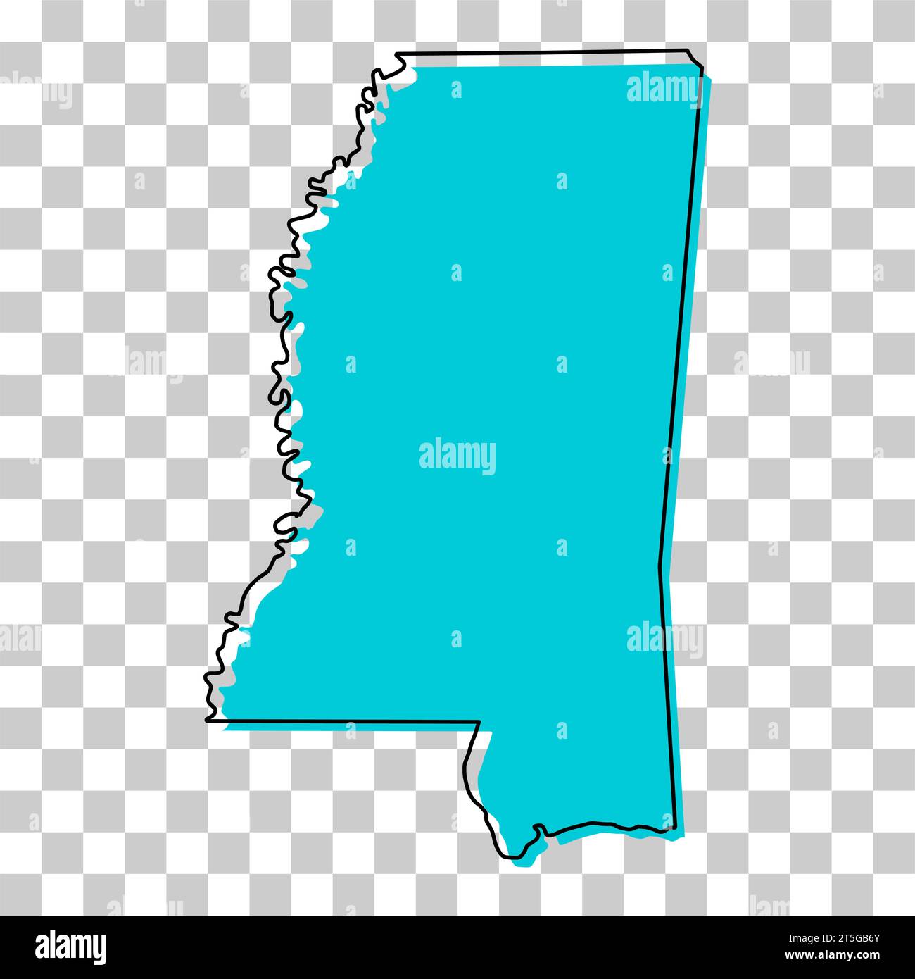 Mississippi map shape, united states of america. Flat concept icon ...