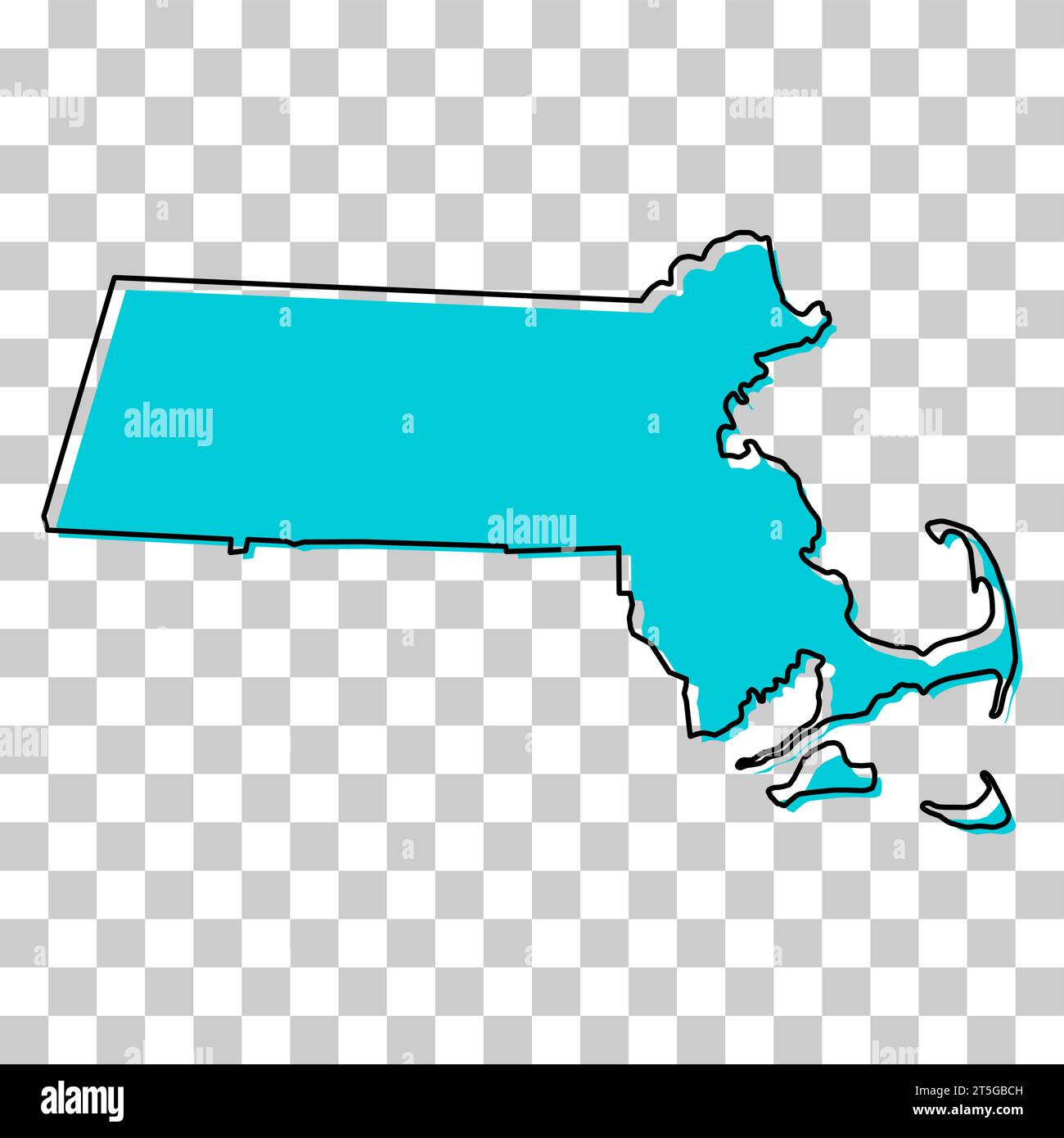 Massachusetts map shape, united states of america. Flat concept icon ...