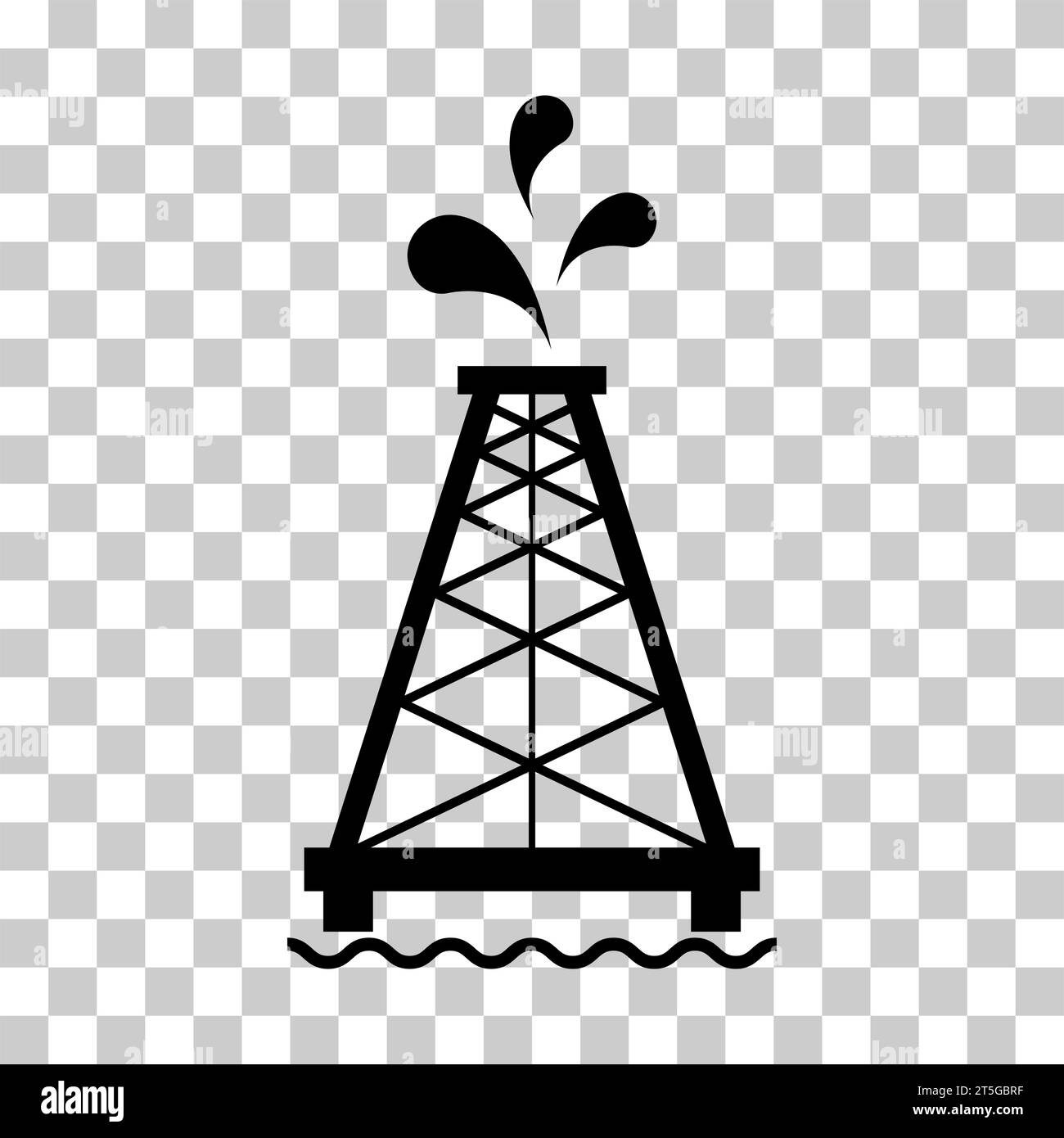 Oil rig flat graphic icon, fuel platform industry tower gas sign ...
