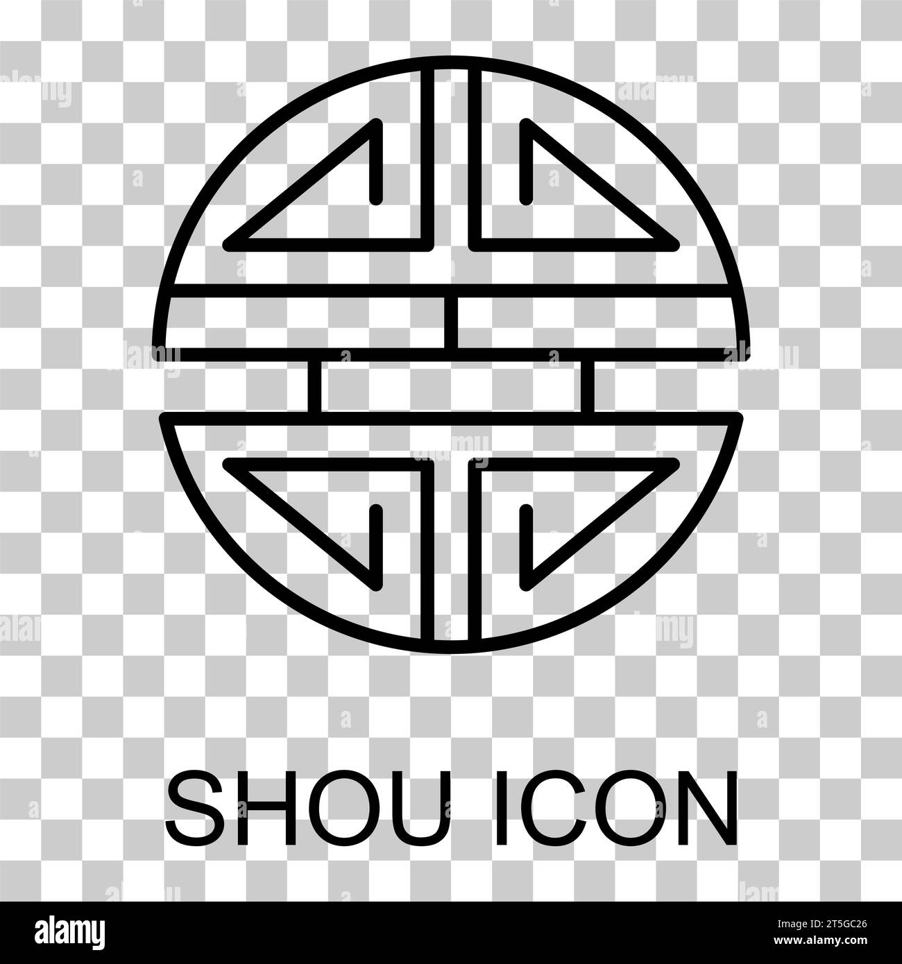 Traditional shou icon, spiritual isolated shu flat symbol, asian vector ...