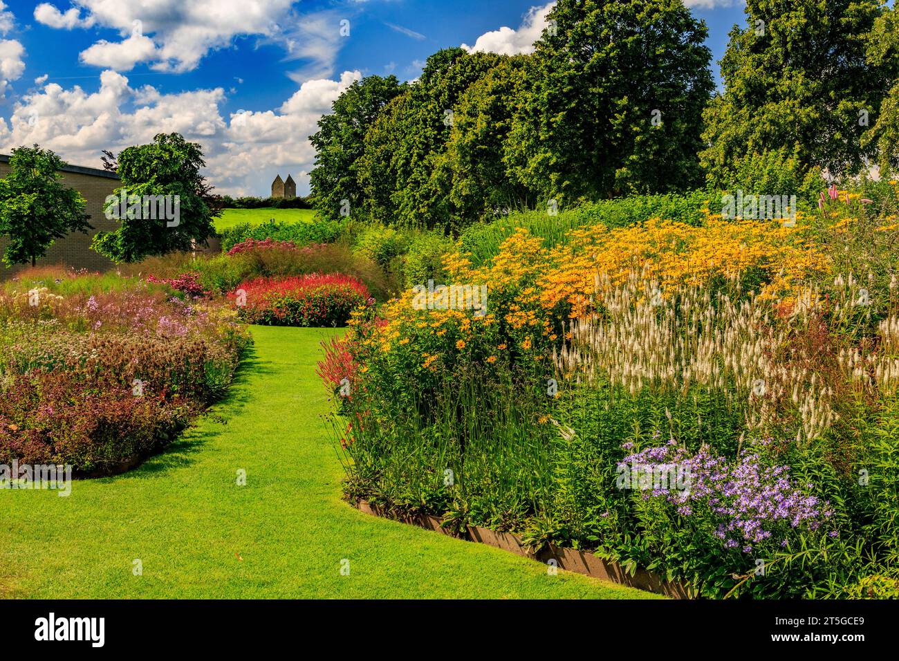Colourful summer borders in the garden created by renowned Dutch ...