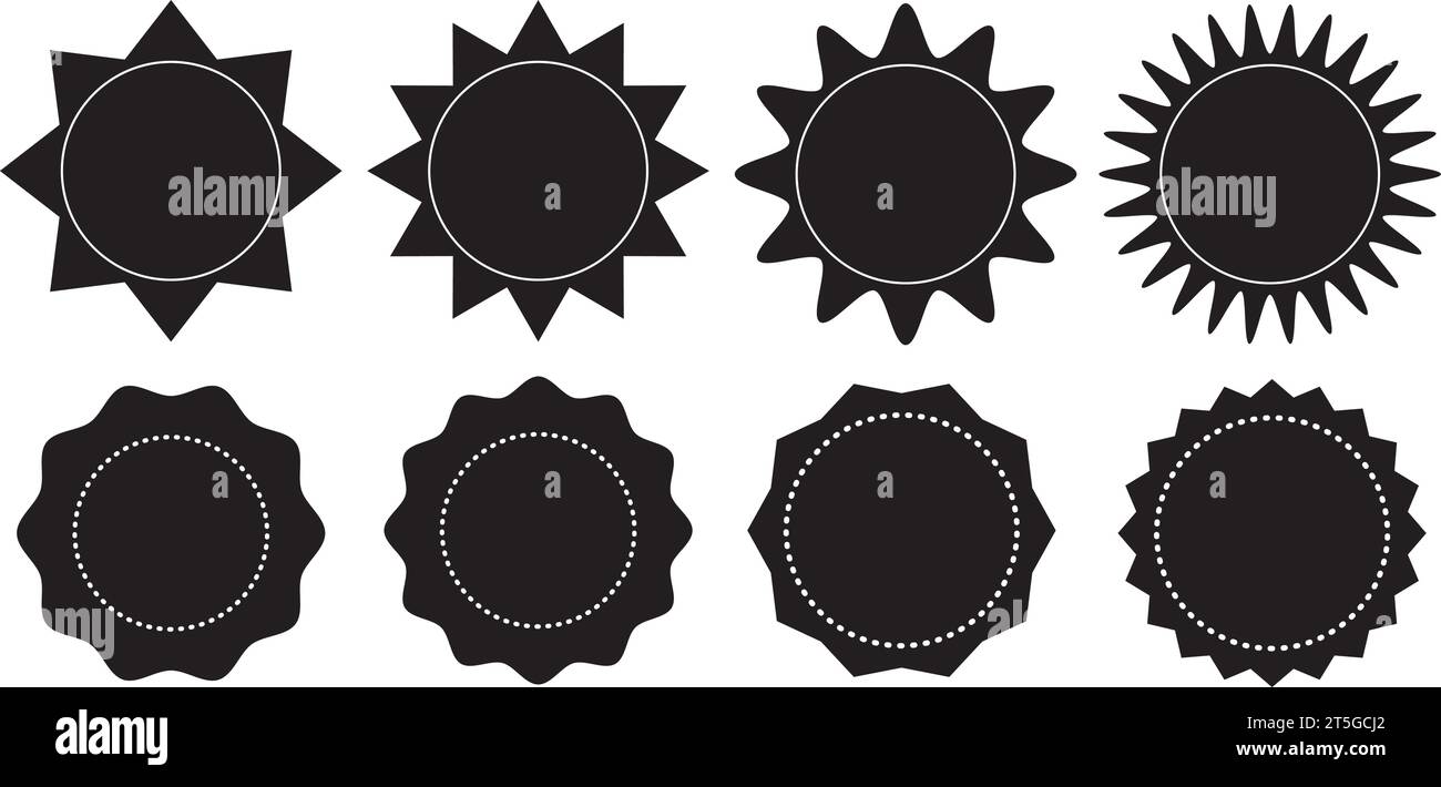 Collection of star design elements. Price stickers, sale labels ...