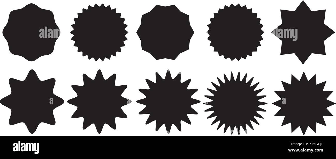 Collection of star icons. Star price stickers. Set of vector icons of ...