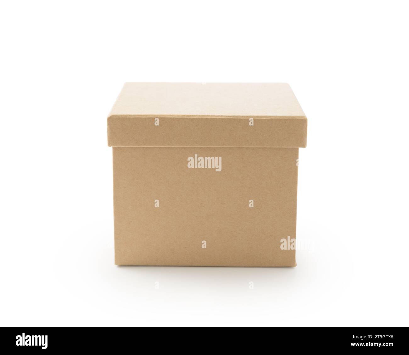 Brown paper gift box without decorations isolated on white background ...