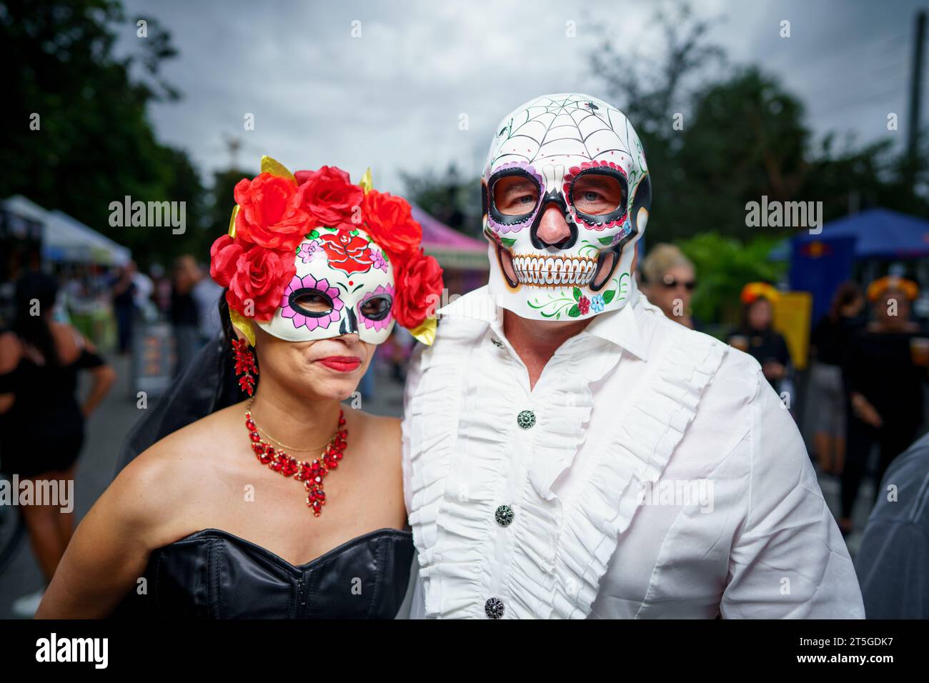 Fort Lauderdale, FL, USA - November 4, 2023: Couple dressed up for Day ...