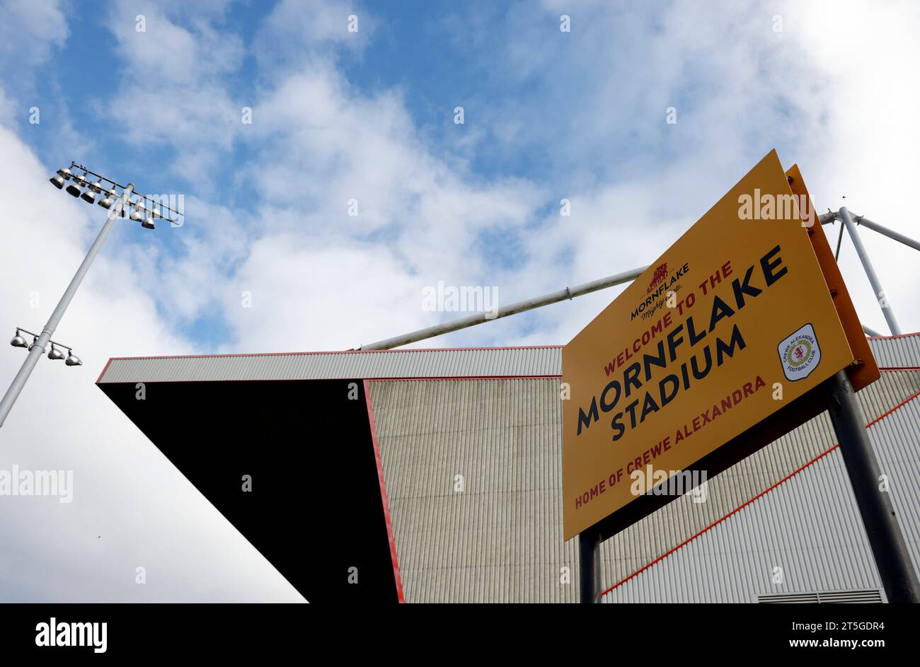 A general view of the Mornflake Stadium, Crewe. Picture date: Sunday ...