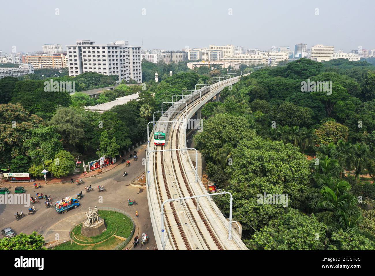 Dhaka, Bangladesh - November 05, 2023: Metro rail service from Uttara ...
