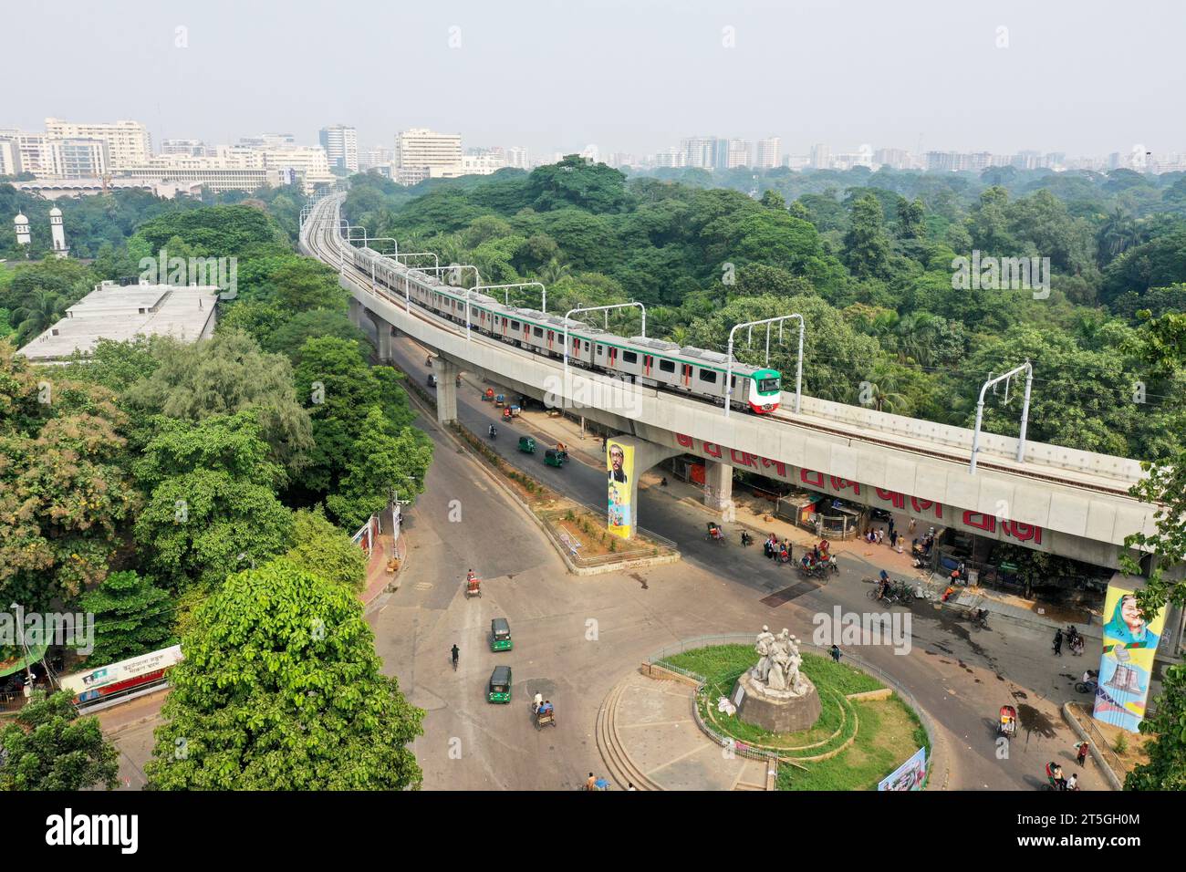 Dhaka, Bangladesh - November 05, 2023: Metro rail service from Uttara ...