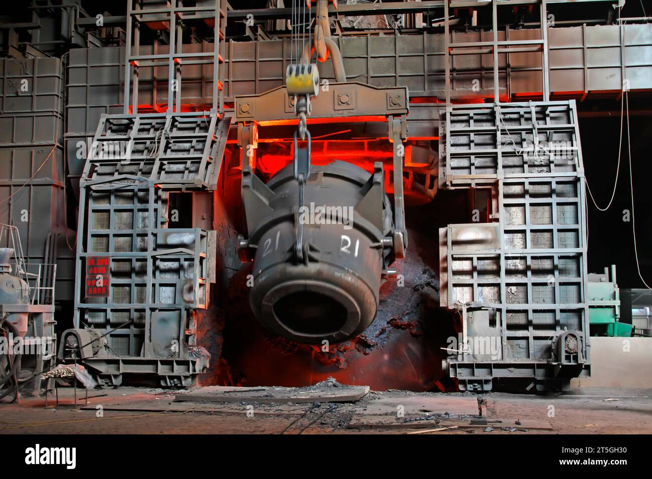 iron and steel industry furnaces and steel enterprise production scene ...