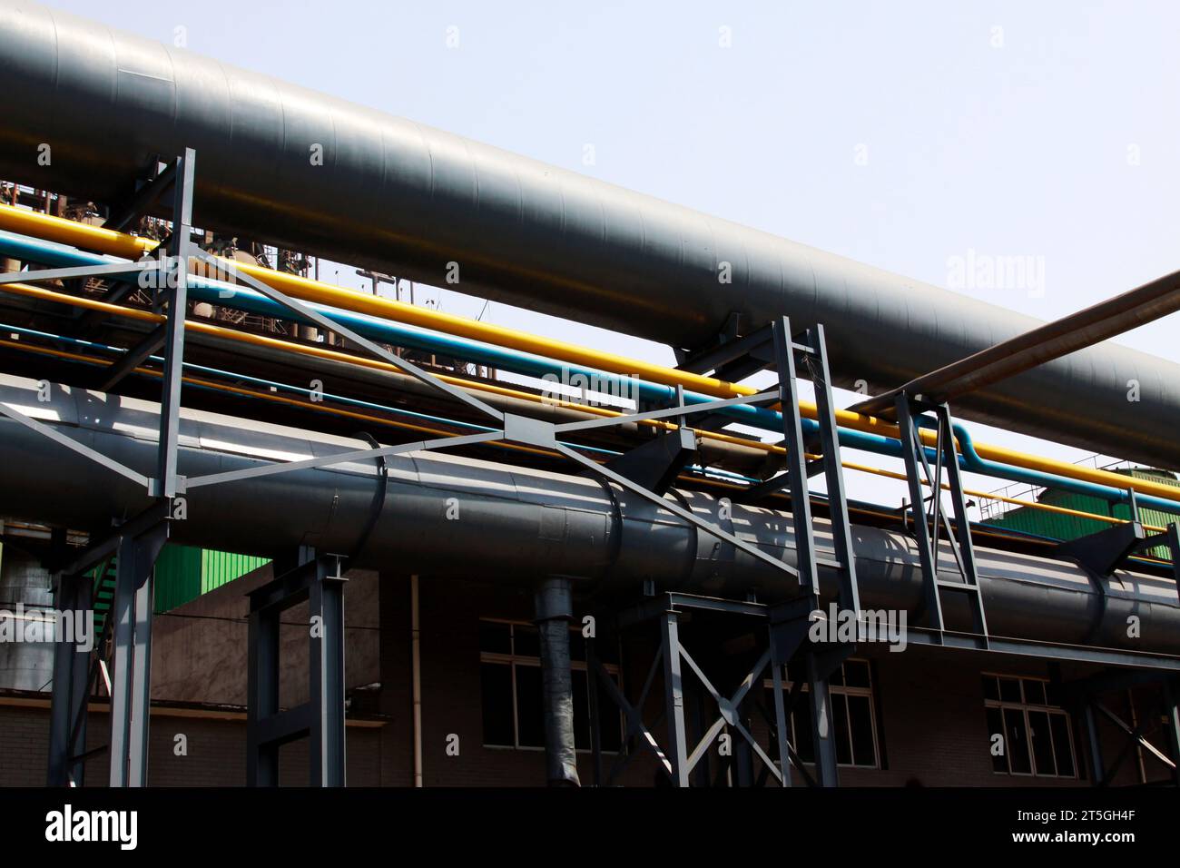 pipeline facilities in a factory, closeup of photo Stock Photo - Alamy
