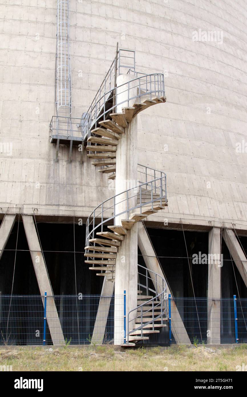 concrete rotating stairs in a factory, closeup of photo Stock Photo - Alamy