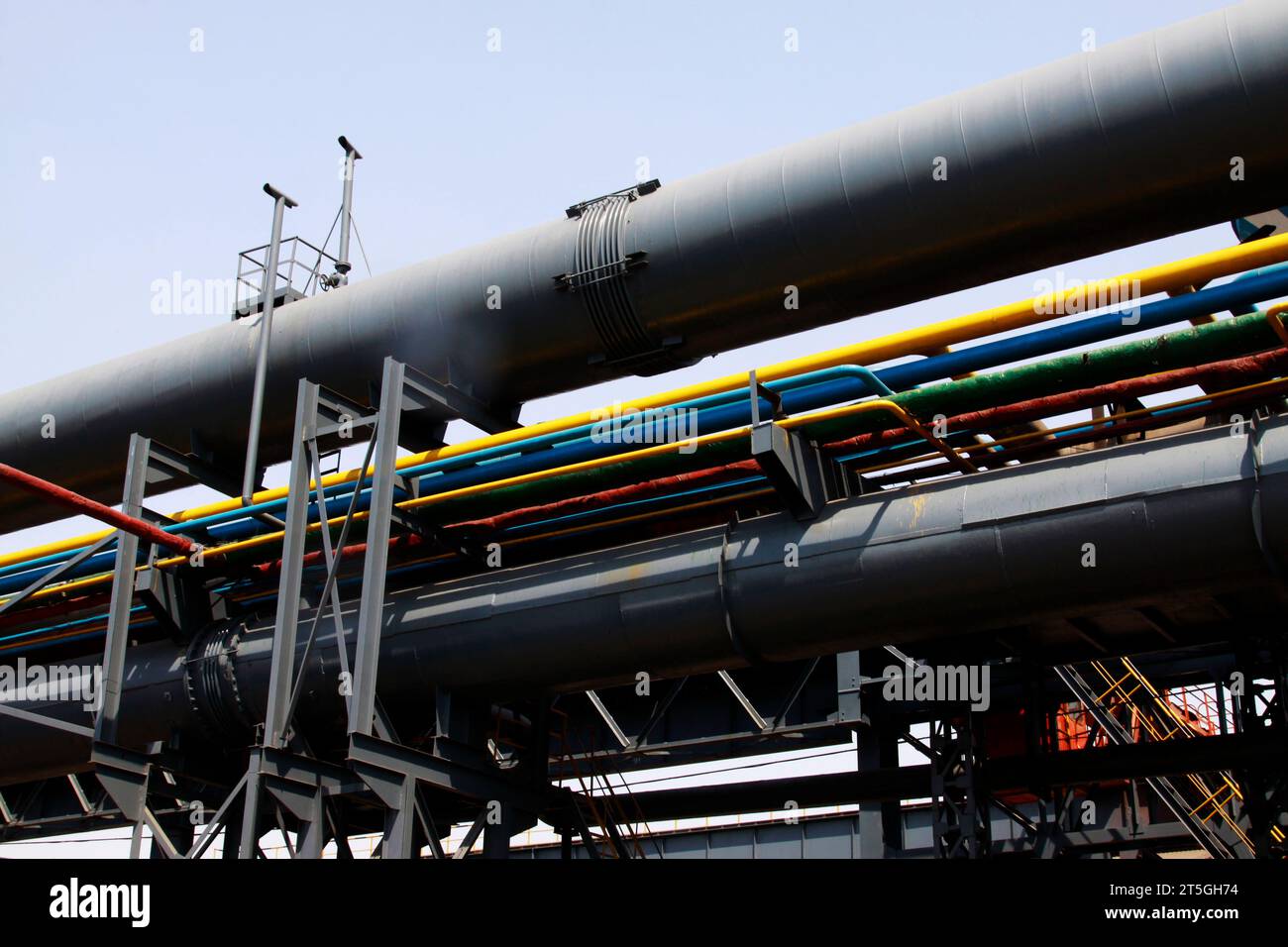 pipeline facilities in a factory, closeup of photo Stock Photo - Alamy