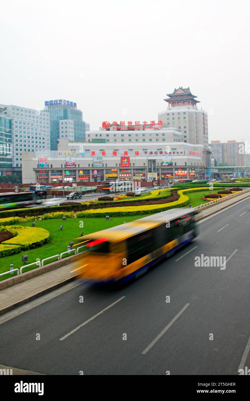 Urban construction scene and greenery landscape, in Beijing, China ...