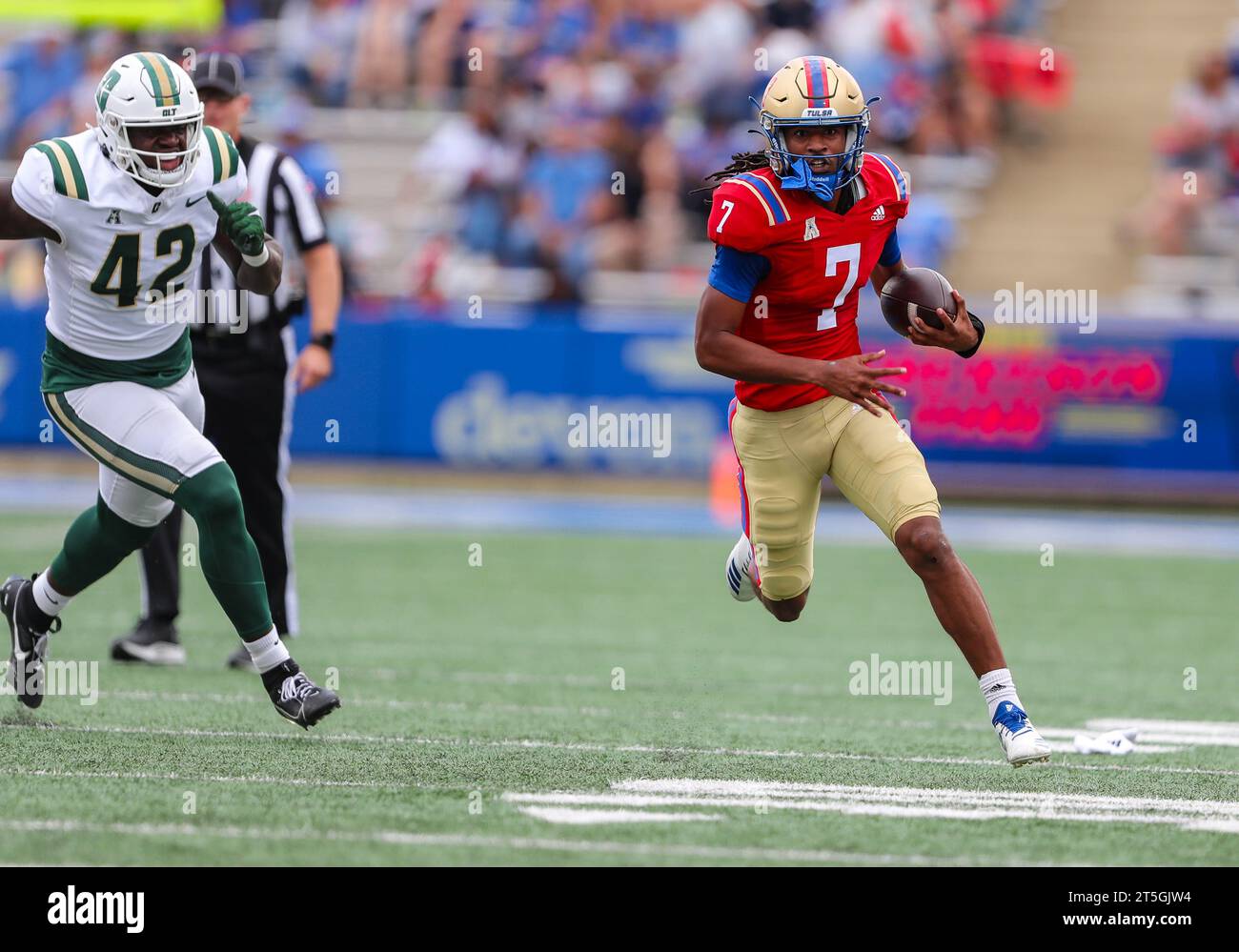 November 04, 2023:.Tulsa Golden Hurricane quarterback Cardell Williams ...