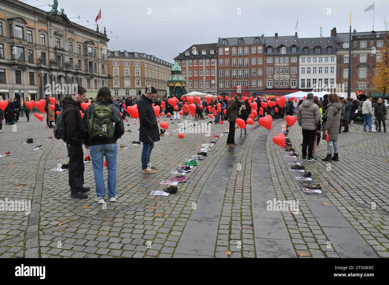 Copenhagen, Denmark /05 November 2023/.Pro -Isreal rally bloons and ...