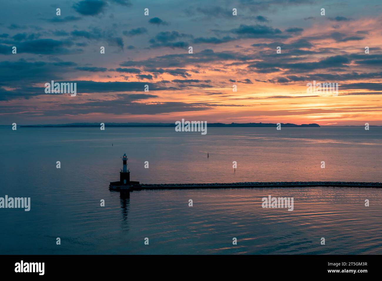 Aarhus, Denmark: beautiful sunrise in the harbor of Aarhus Stock Photo ...