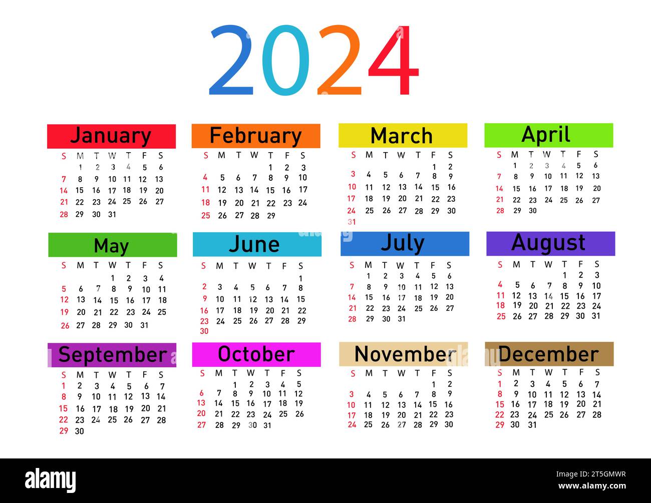 Calendar page april 2024 Stock Vector Images - Alamy