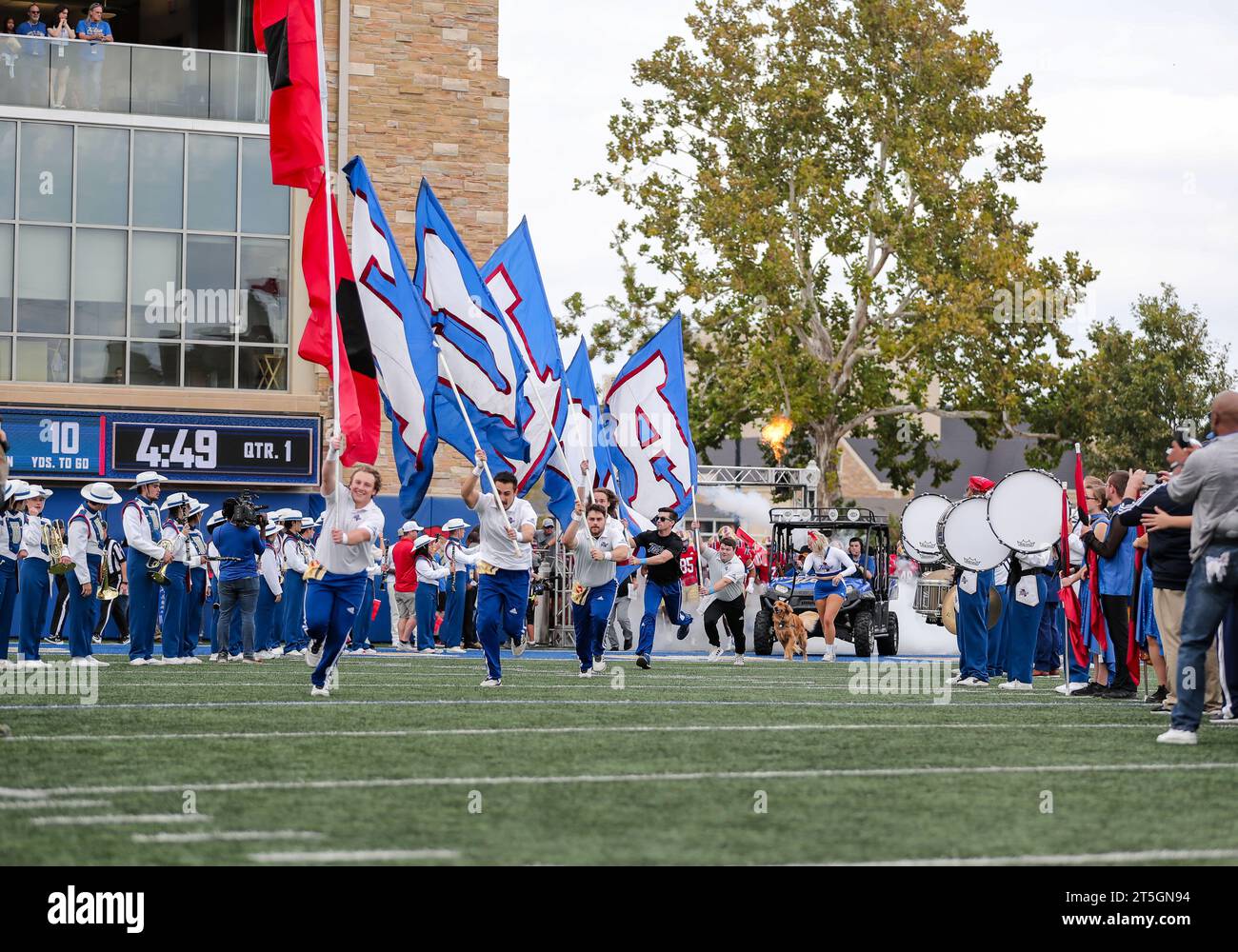Tulsa, USA. 04th Nov, 2023. November 04, 2023:.Tulsa Golden Hurricanes are lead onto the field ...