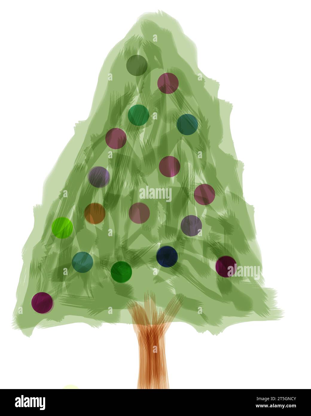 Christmas Tree. Brush Effect Stock Vector Image & Art - Alamy