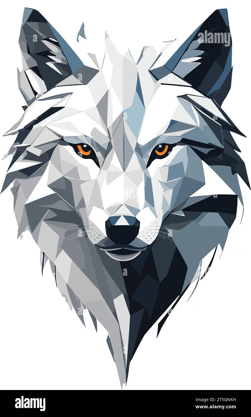 Wolf looking at the camera Stock Vector Images - Alamy