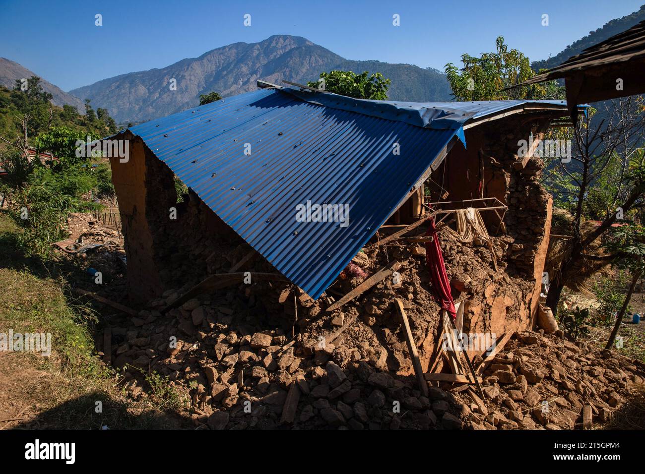 Jajarkot, Nepal. 05th Nov, 2023. A house in devastated by earthquake ...