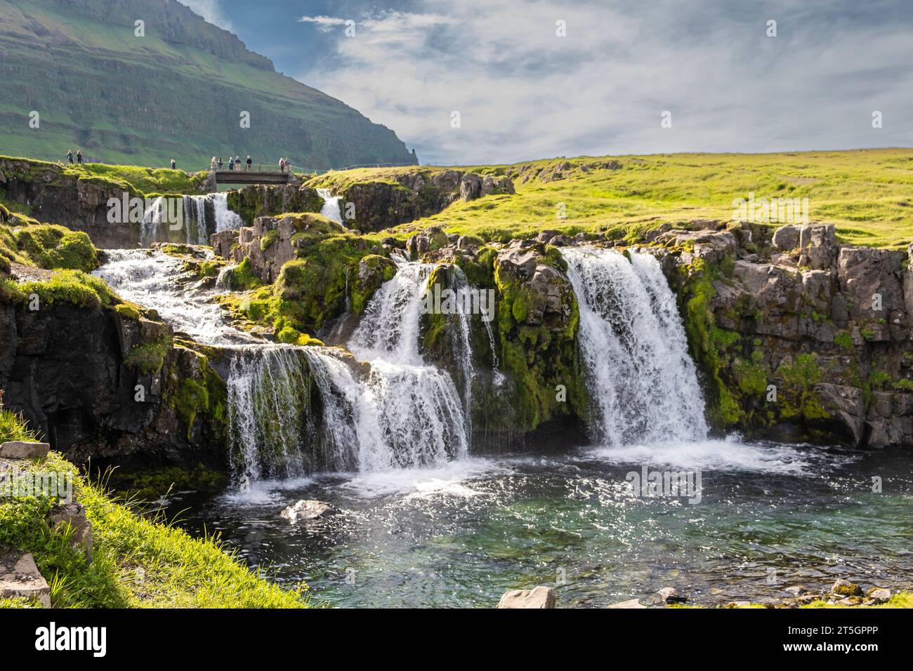 Kirkjufellsfoss Waterfall, near Grundarfjördur, Snaefellsnes, West ...