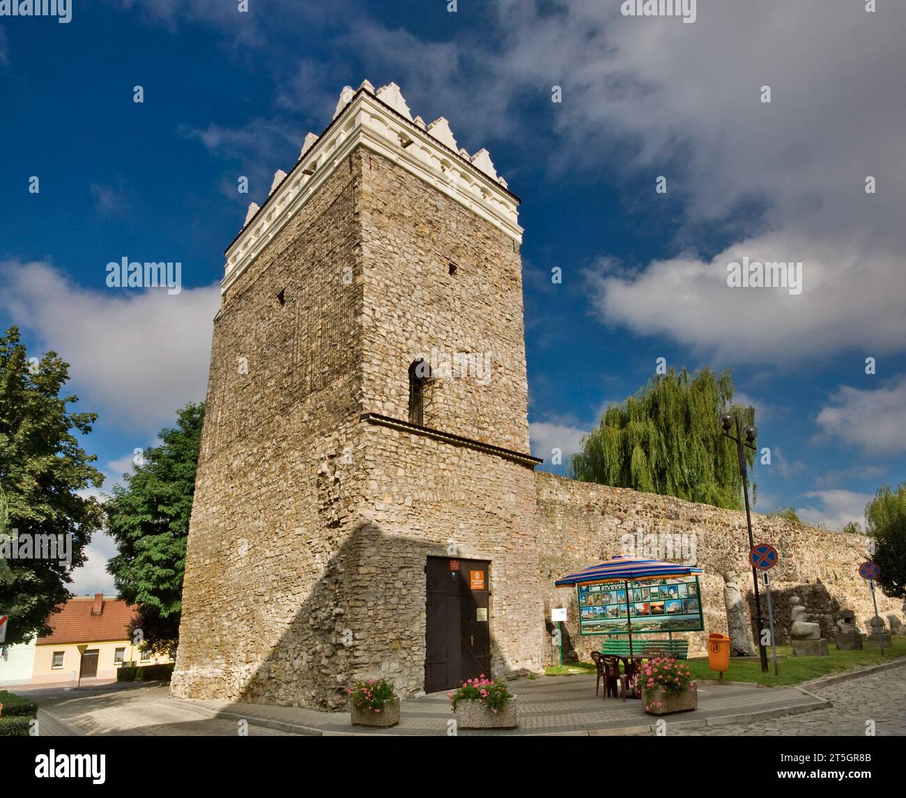 Medieval defense tower and museum at Krapkowice, Opolskie, Poland Stock ...