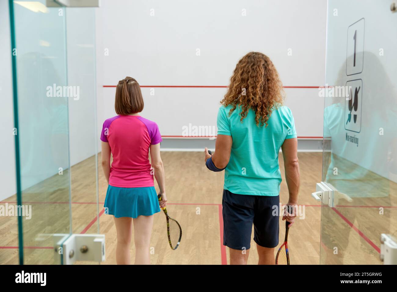Back view squash player in hi-res stock photography and images - Alamy
