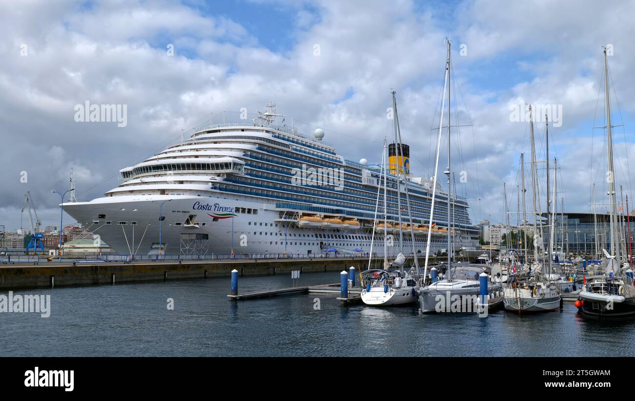 Costa Firenze cruise ship in port of A Coruña, Galicia, northwest Spain ...