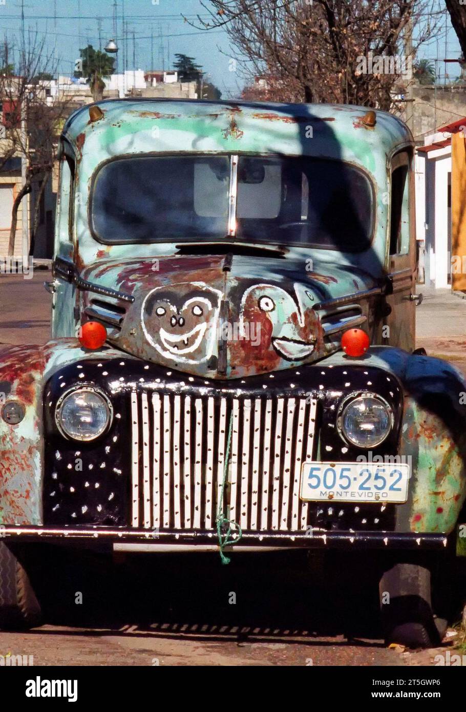 Ancient car still working on the streets of Paysandu, Uruguay Stock ...