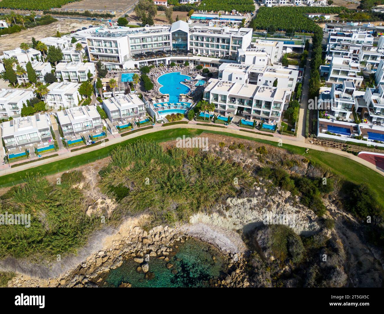 Exclusive villas by the sea, Kissonegra, Paphos, Cyprus Stock Photo - Alamy