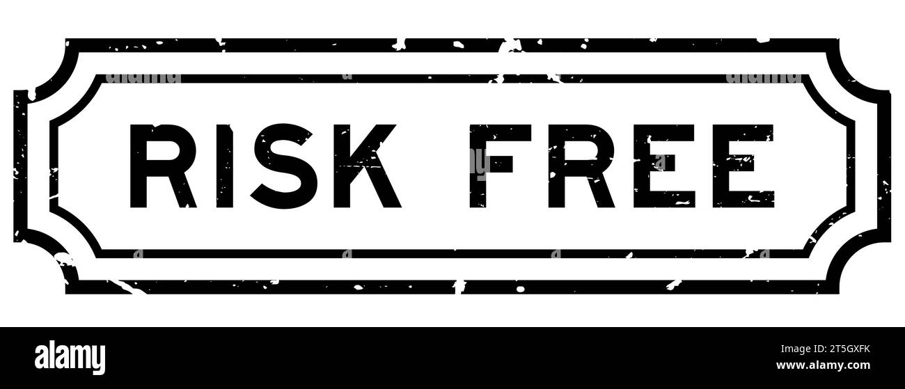Grunge black risk free word square rubber stamp on white background ...