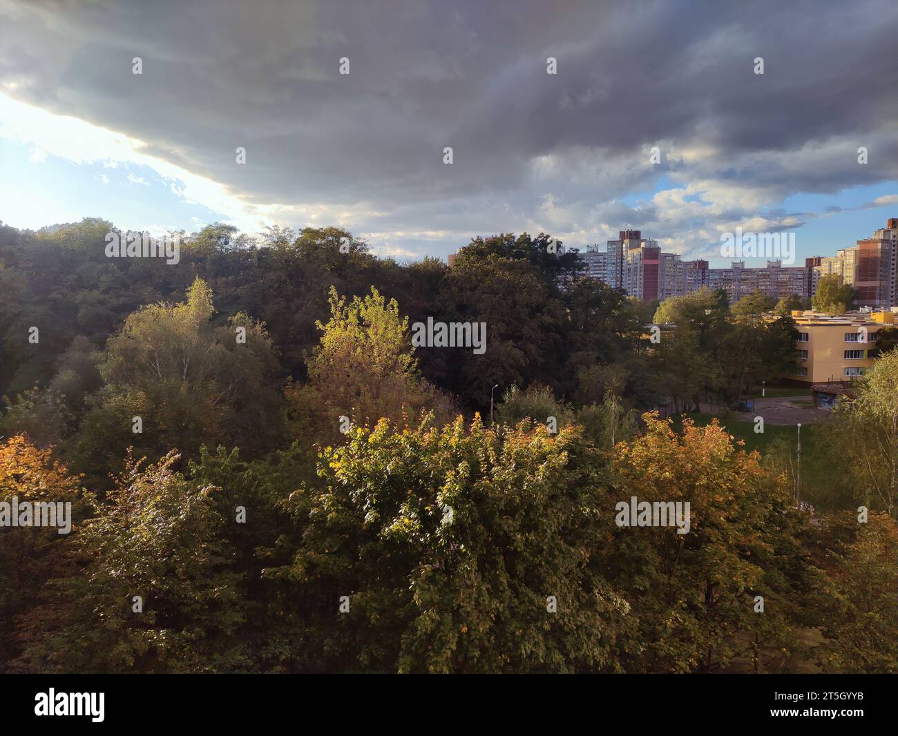 Autumn in the city, fall urban background. Seasons in the city ...