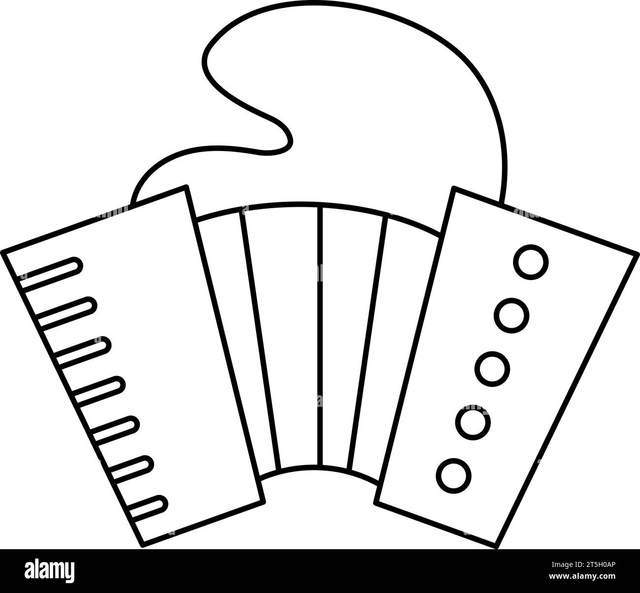 Vector accordion line icon. Traditional French musical instrument ...