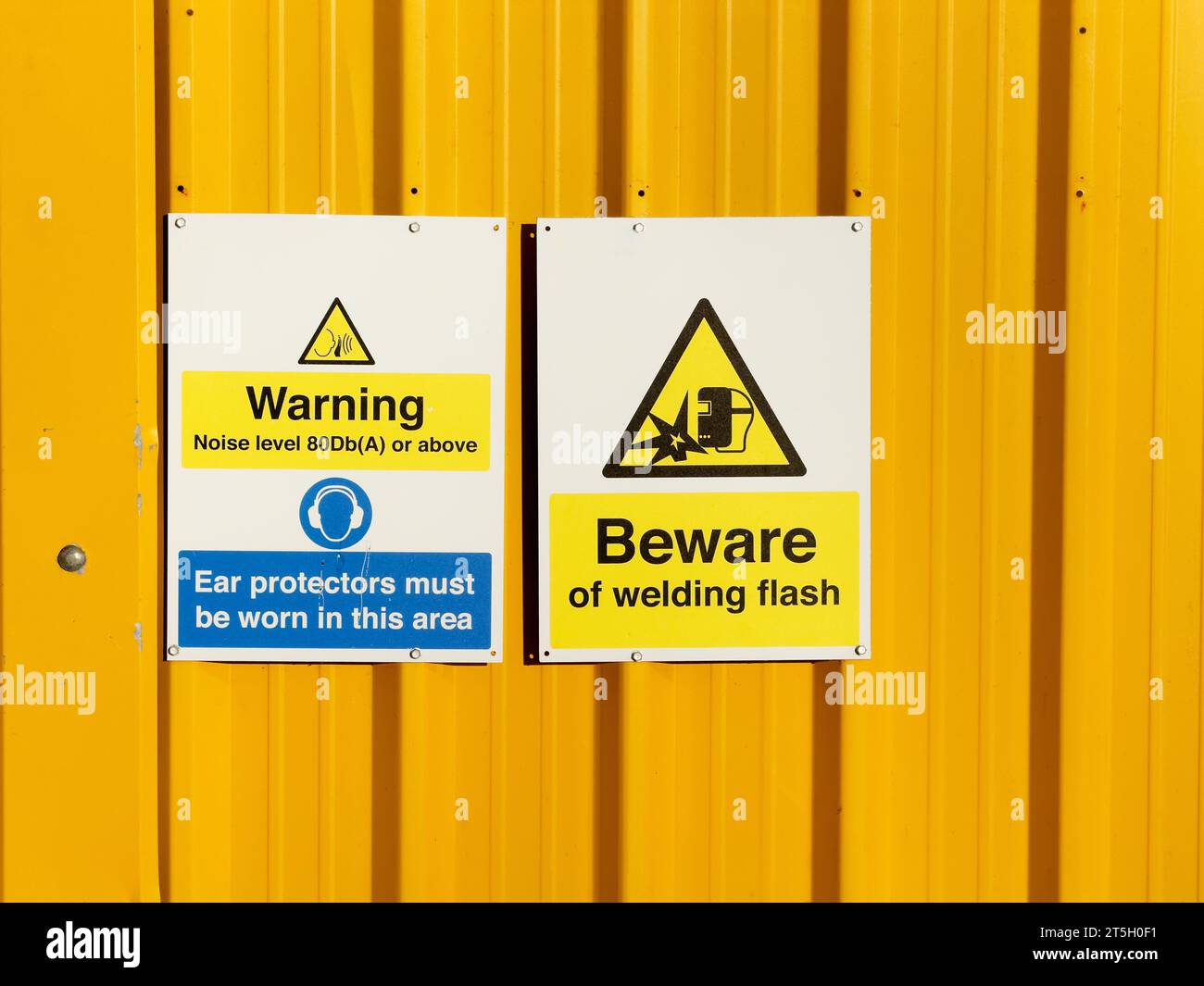 Construction site health and safety message rules sign board signage on ...