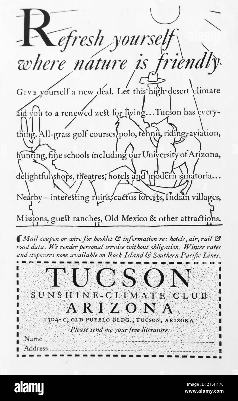 Tucson arizona 1930s hi-res stock photography and images - Alamy