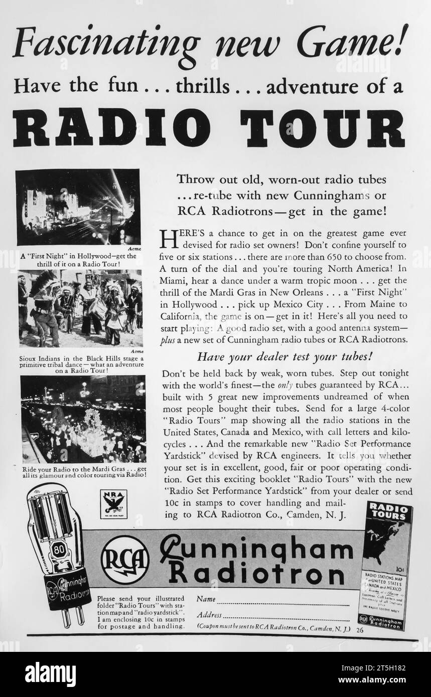 Radio advertisement 1930s hi-res stock photography and images - Alamy