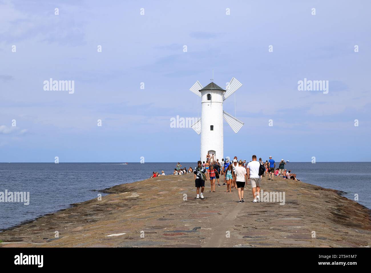 July 29 2023 - Swinoujscie, Swinemünde in Poland: retro windmill ...