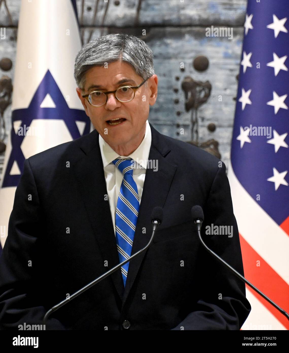 Jerusalem, Israel. 05th Nov, 2023. U.S. Ambassador to Israel Jacob Lew ...