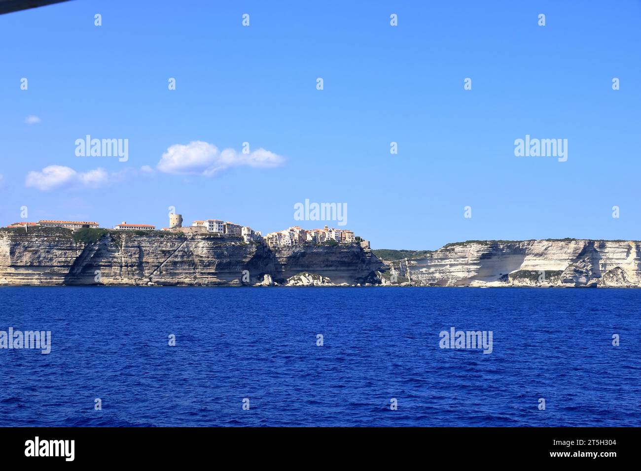 the Astonishing view on Bonifacio town from the sea. Popular tourist ...